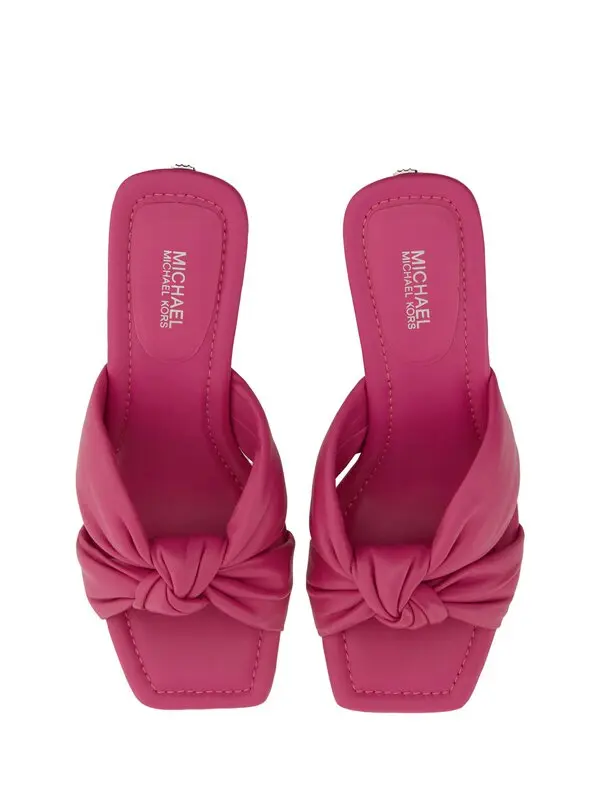 Michael Kors Elena Leather Sandals - Fuchsia