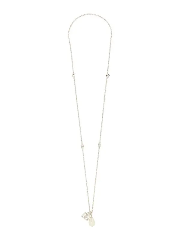 Dolce & Gabbana Dg Logo Drop Necklace - Silver
