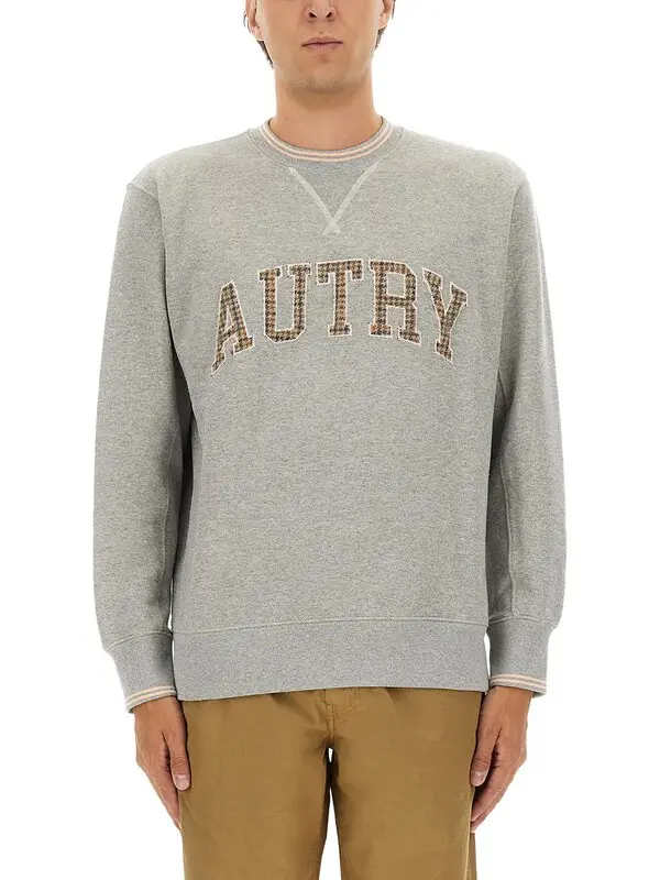 AUTRY Crewneck Sweatshirt With Logo - Grey