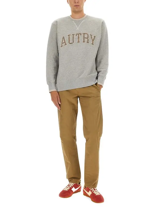AUTRY Crewneck Sweatshirt With Logo - Grey