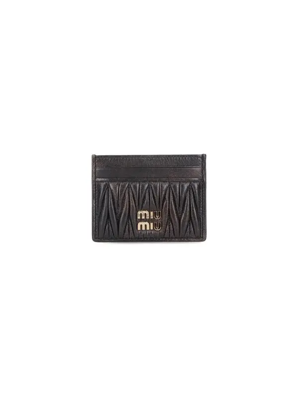Miu Miu Logo Card Holder - Brown
