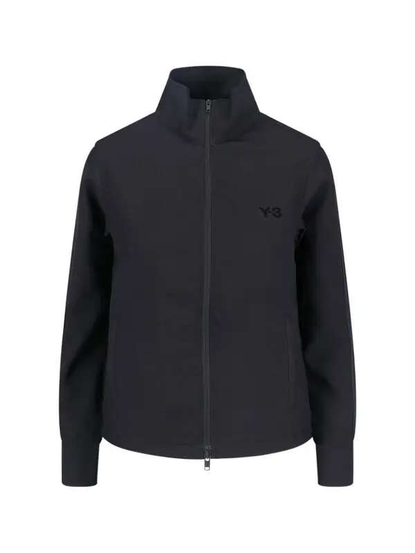 Y3 Logo Zip Sweatshirt - Black