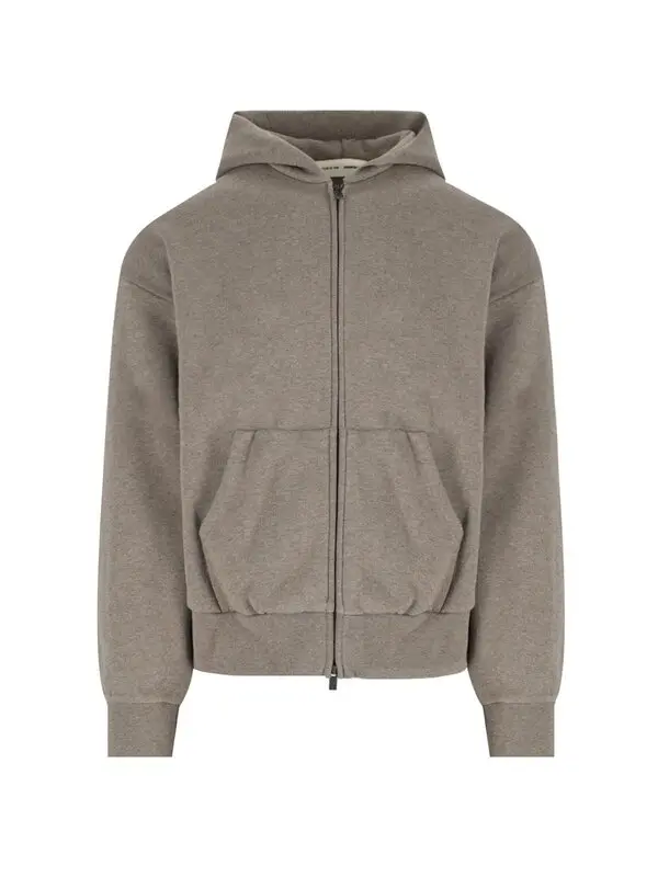 Y3 Logo Zip Sweatshirt - Taupe