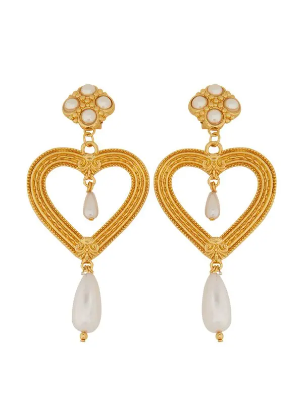 Moschino Heart Shaped Drop Earrings - Multicolour