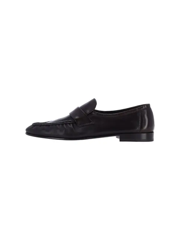 Miu Miu Leather Penny Loafers - Brown