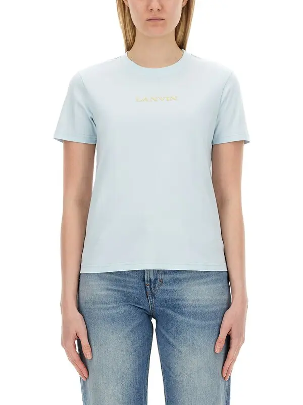 LANVIN T-shirt With Logo - Azure