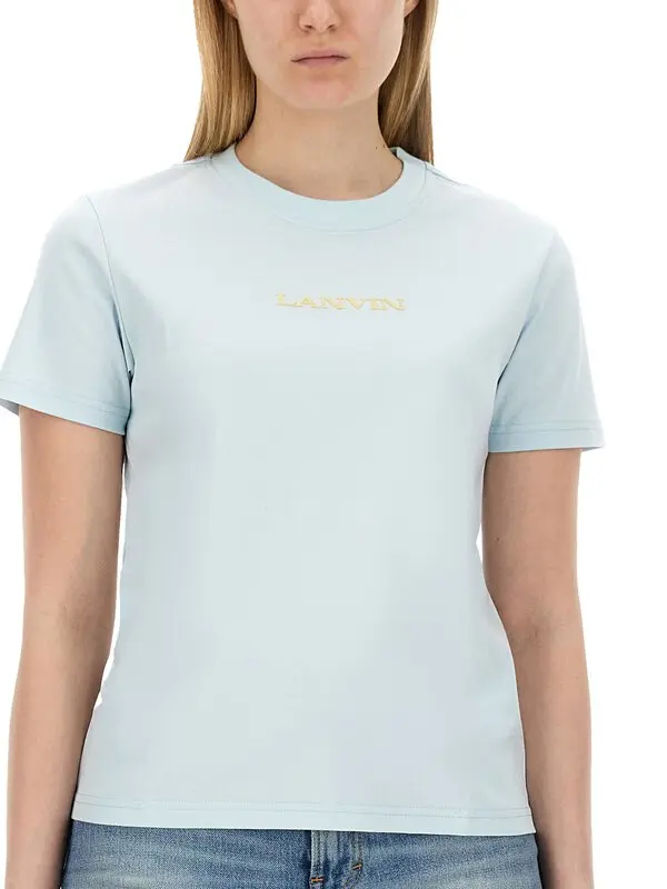 LANVIN T-shirt With Logo - Azure