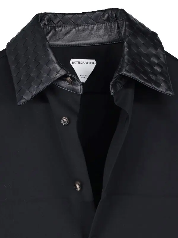 Victoria Beckham Wool Shirt With Classic Collar And Applied Pocket - Black