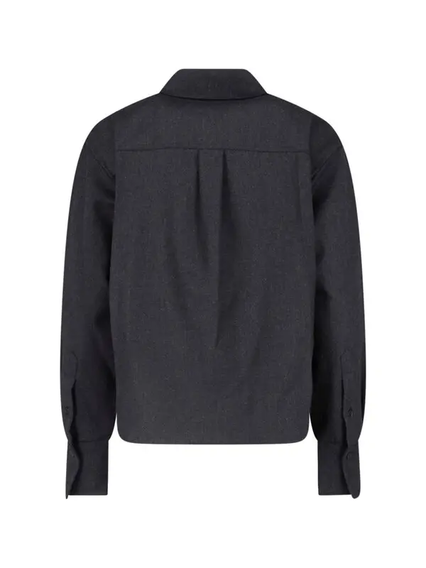 Victoria Beckham Wool Shirt With Classic Collar And Applied Pocket