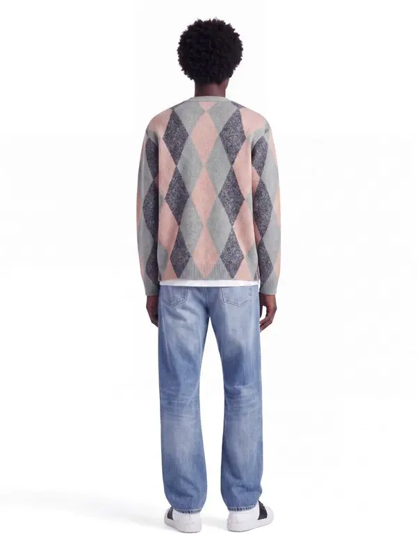 Miu Miu Virgin Wool Cardigan With Lettering Logo - Multi