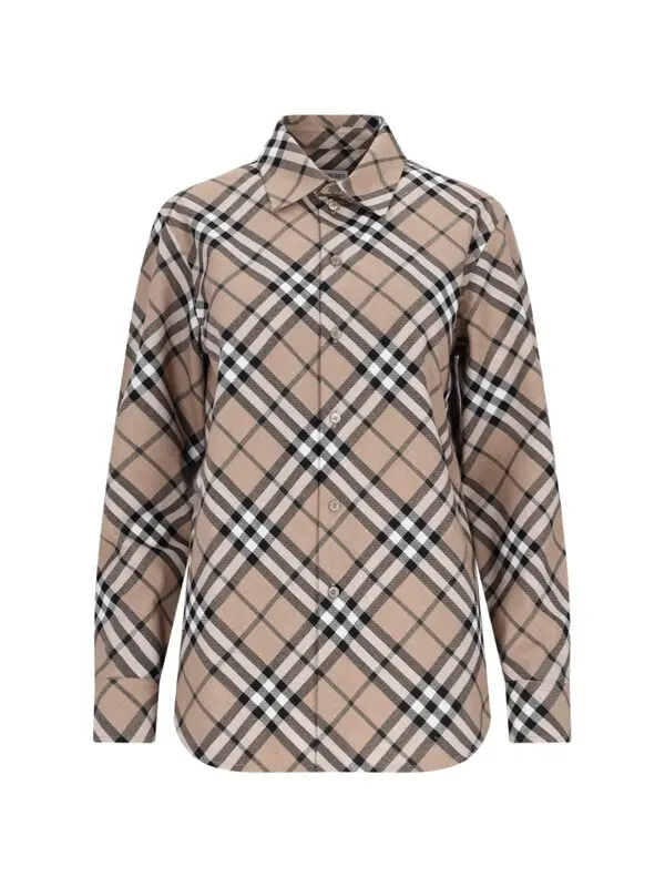 Burberry Check Shirt - Brown