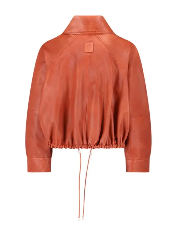Miu Miu Lamb Leather Jacket - Orange