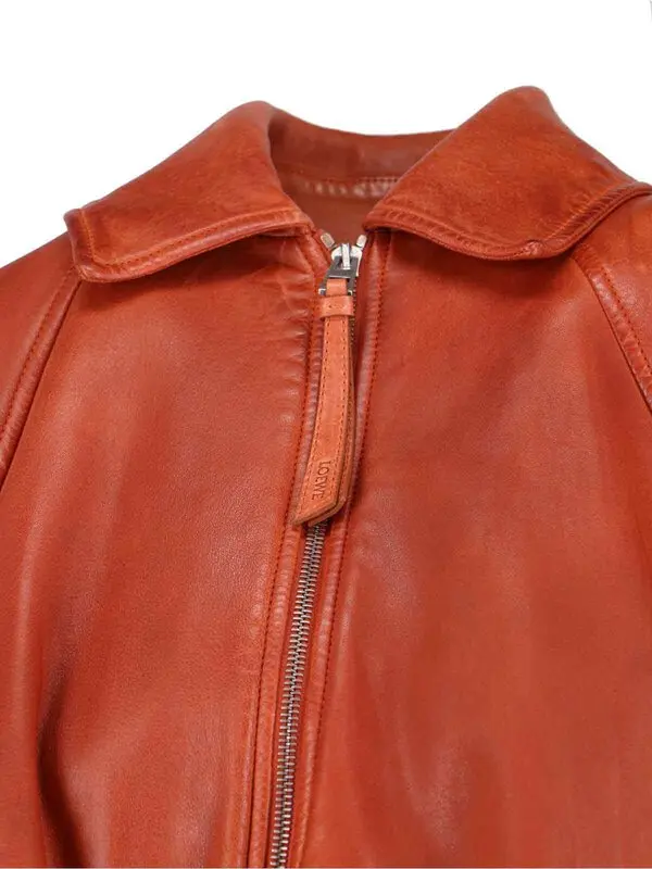 Miu Miu Lamb Leather Jacket - Orange