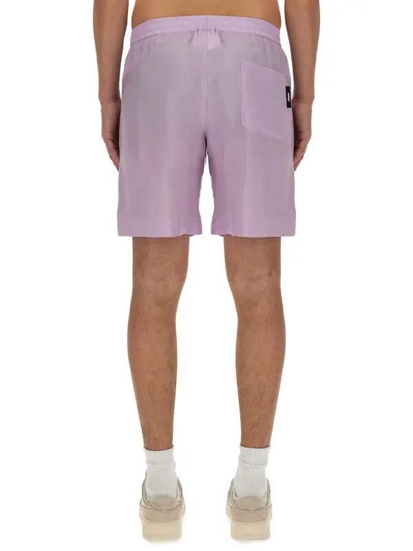 MSGM Short With Logo - Lilac