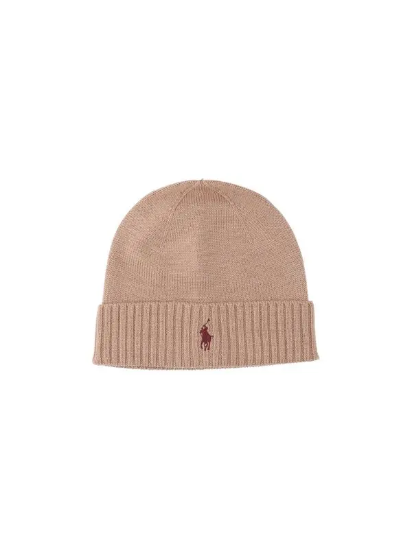 Moncler Logo Beanie - Beige