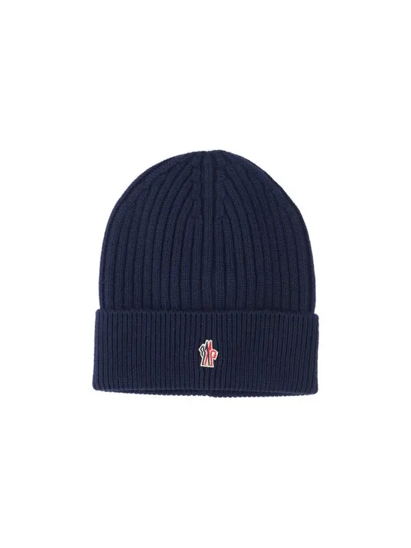 Moncler Logo Beanie - Blue