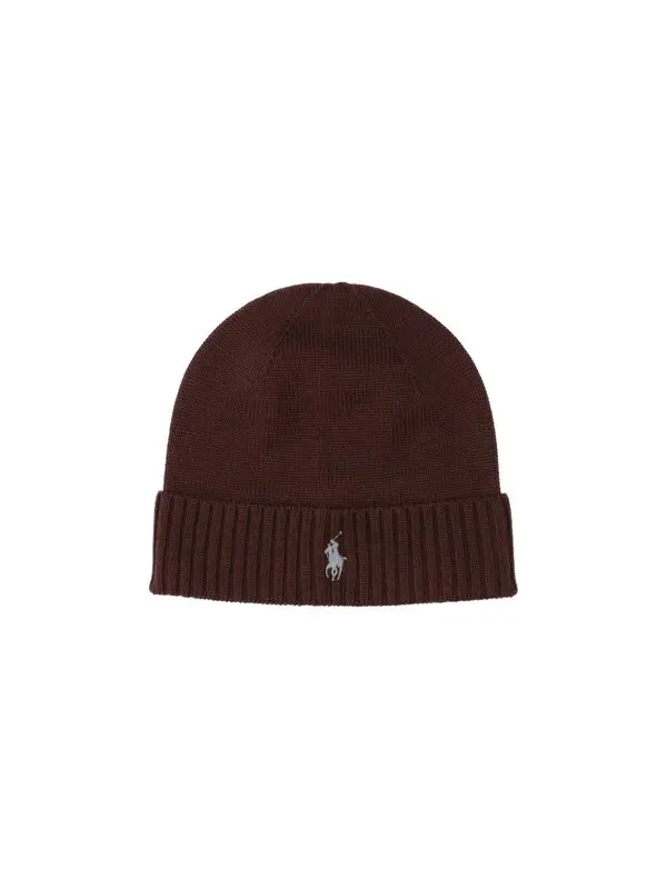 Moncler Logo Beanie - Brown