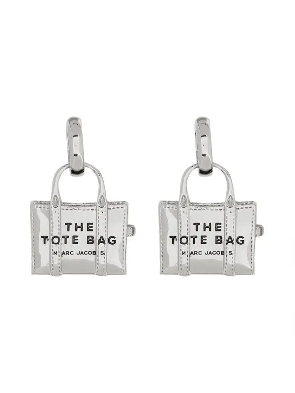 Marc Jacobs Mini Icon "the Tote Bag" Earrings - Silver