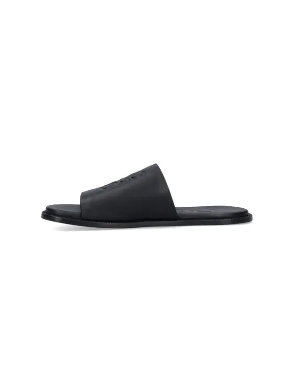 Loewe Anagram Flex Slide Sandals - Black