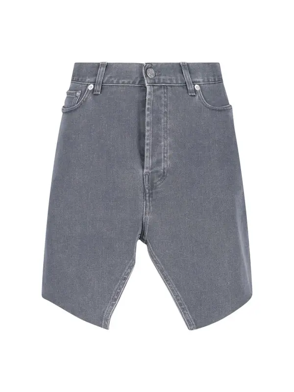 Miu Miu Denim Mini Skirt - Gray