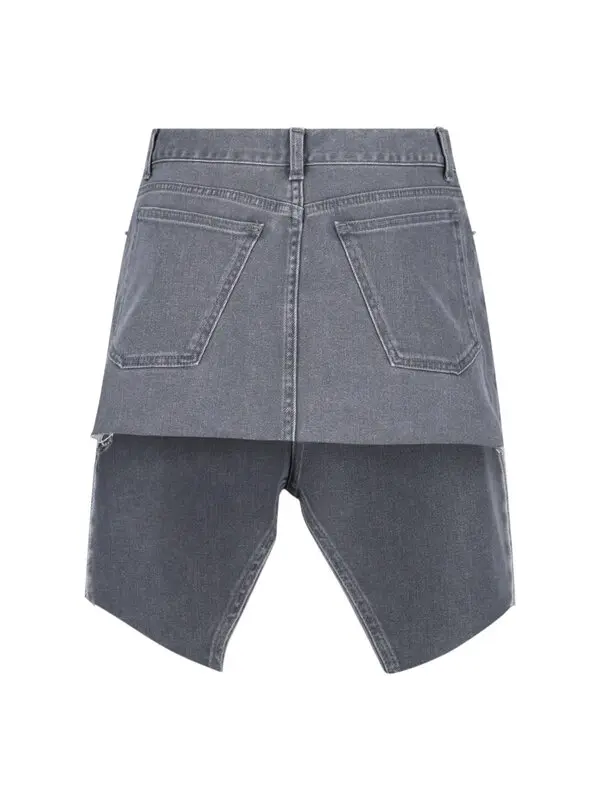 Miu Miu Denim Mini Skirt - Gray