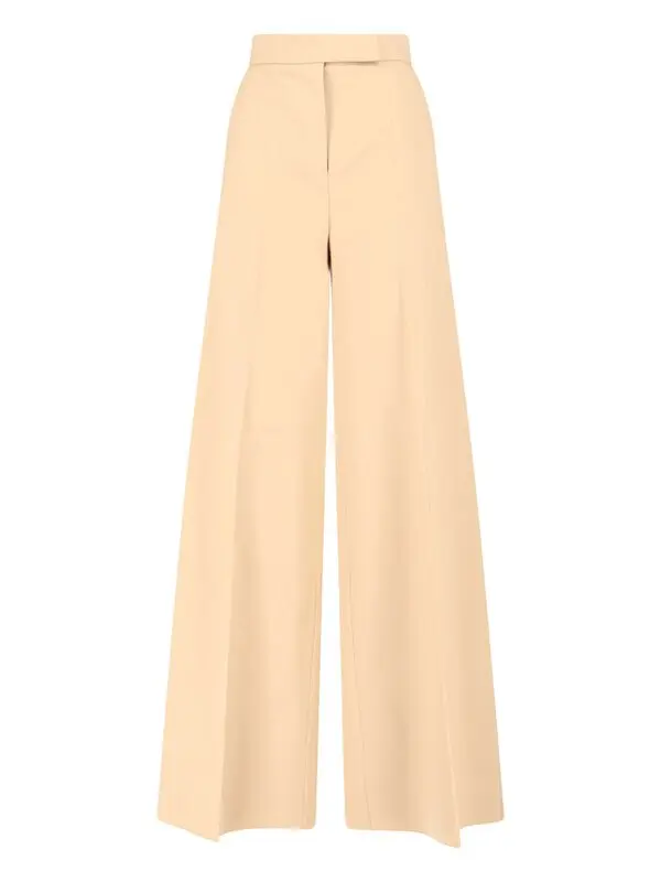 Max Mara Wide Leg Cotton Pants - Beige