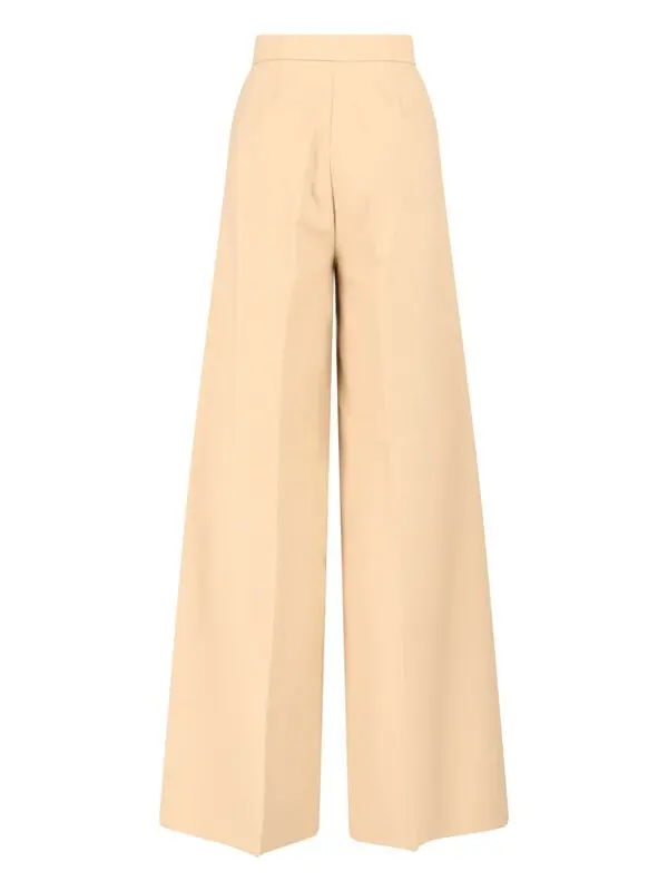 Max Mara Wide Leg Cotton Pants - Beige