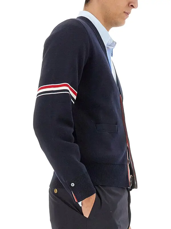 Thom Browne V-neck Cardigan - Blue