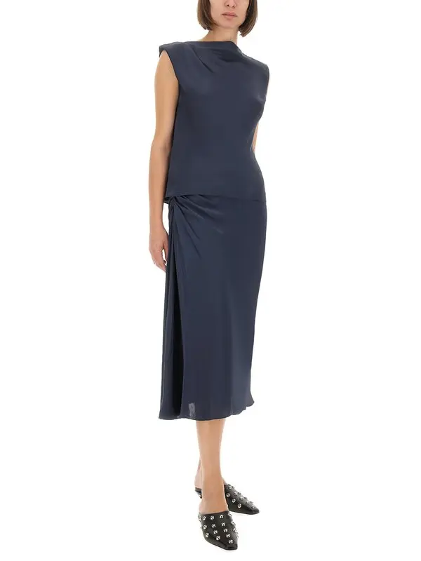 Theory Draped Midi Skirt - Blue