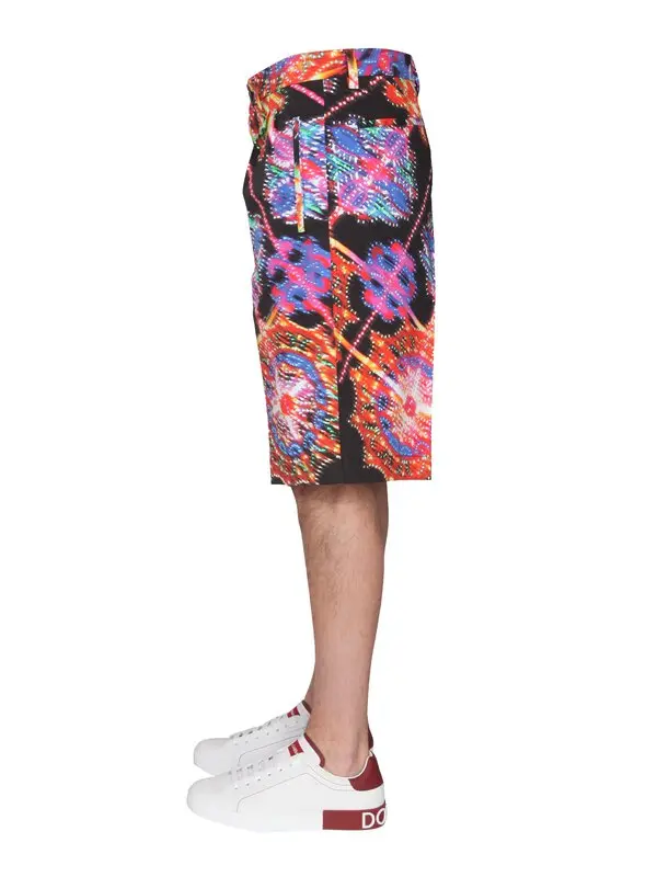 Dolce & Gabbana Bermuda Shorts With Luminary Print - Multicolour