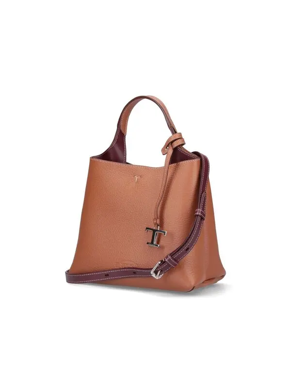 TOD'S Hammered Leather Handbag - Brown