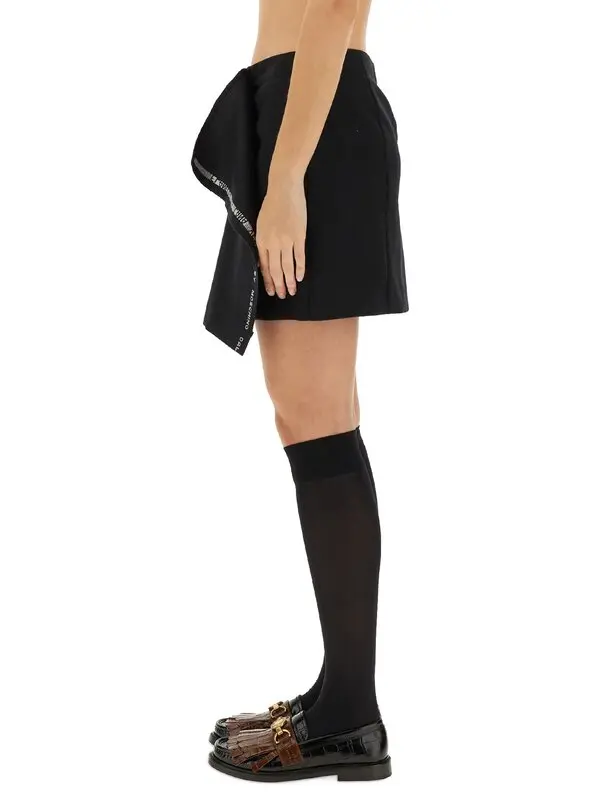 Moschino Wool Wrap Mini Skirt