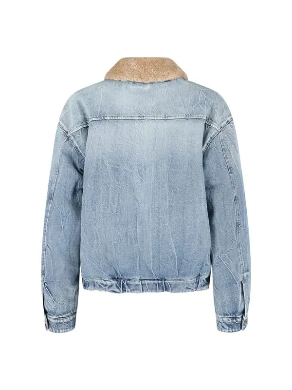 Miu Miu Logo Denim Jacket - Light Blue