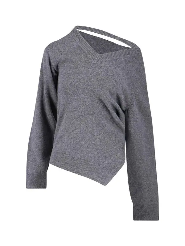 RÓHE Asymmetrical Wool-cashmere Sweater - Gray