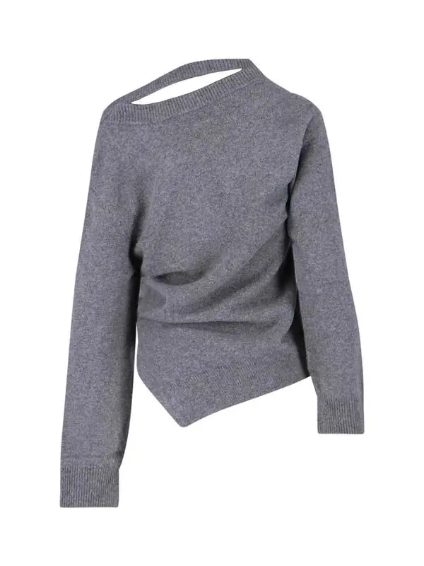 RÓHE Asymmetrical Wool-cashmere Sweater - Gray