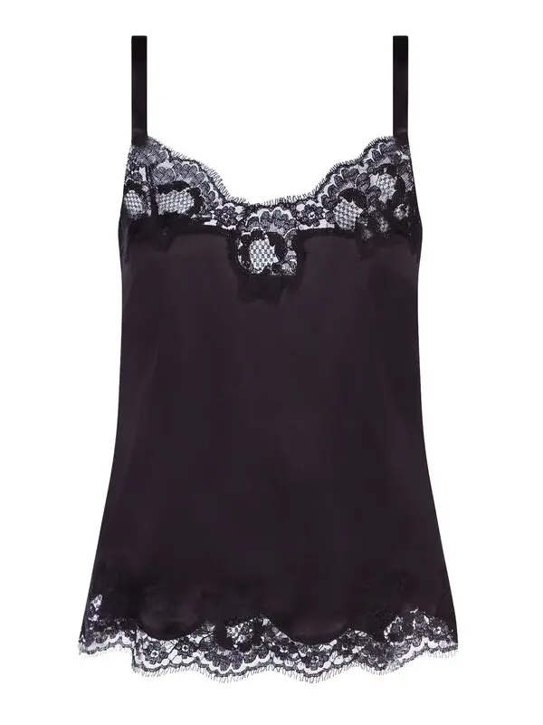 Dolce & Gabbana Satin Lingerie Top - Black