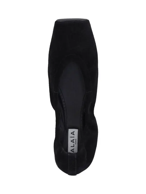 Alaïa Flat Square Ballerinas - Black