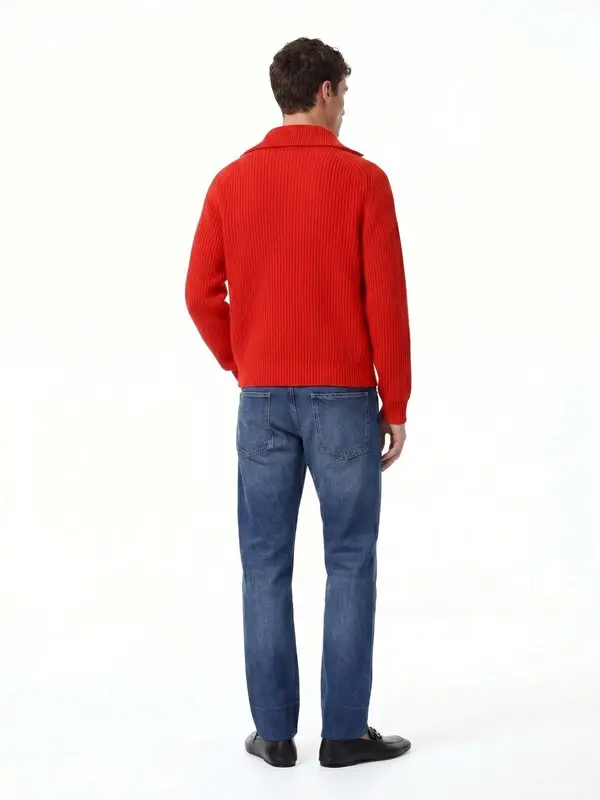 Closed Zip Sweater - Red