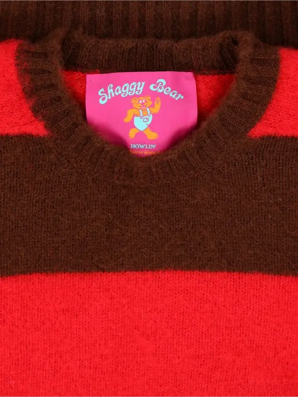 Howlin' Striped Shaggy Bear Sweater - Brown