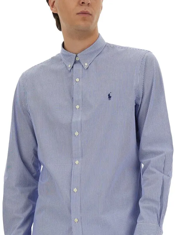 Polo Ralph Lauren Cotton Shirt With Logo - Blue