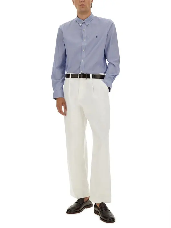 Polo Ralph Lauren Cotton Shirt With Logo - Blue