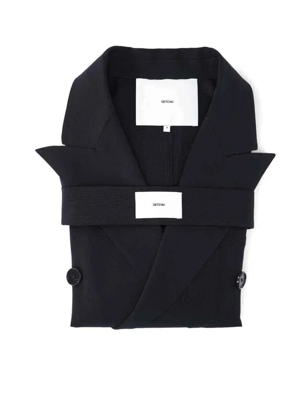 SETCHU Origami Double-breasted Blazer - Black