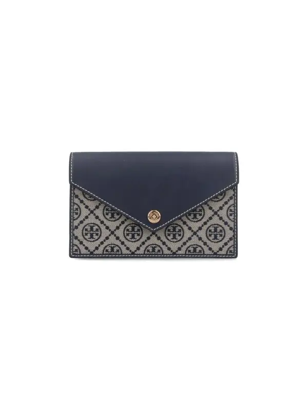 Tory Burch T Monogram' Chain Wallet - Blue