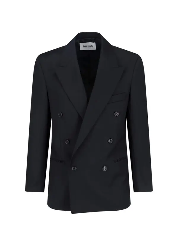 Kiton Double-breasted Cashmere Blazer - Black