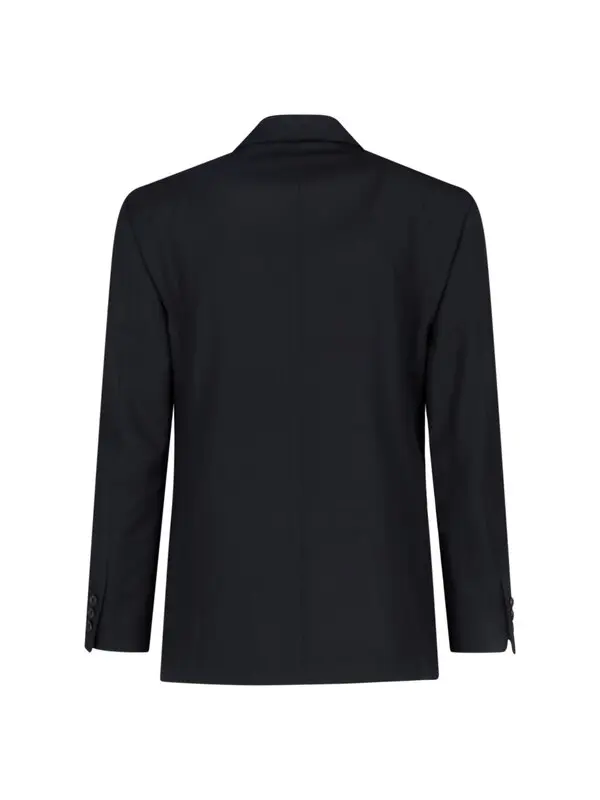 Kiton Double-breasted Cashmere Blazer - Black