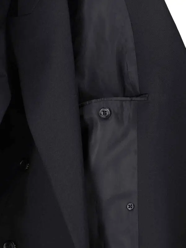 Kiton Double-breasted Cashmere Blazer - Black