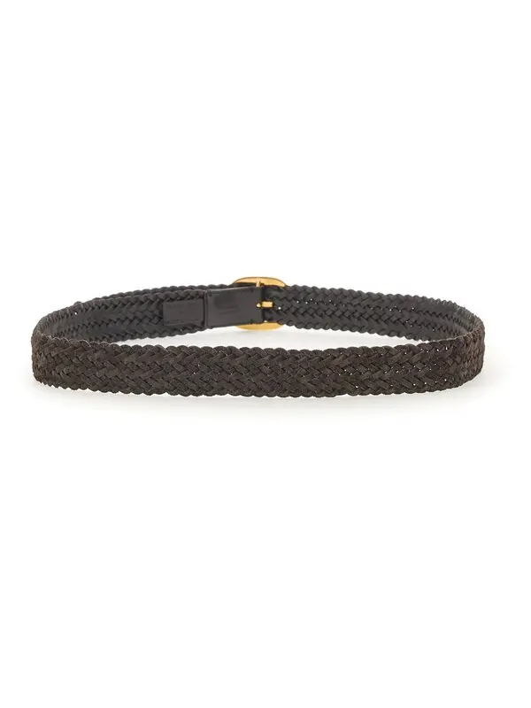 TOM FORD Woven Leather Belt - Brown