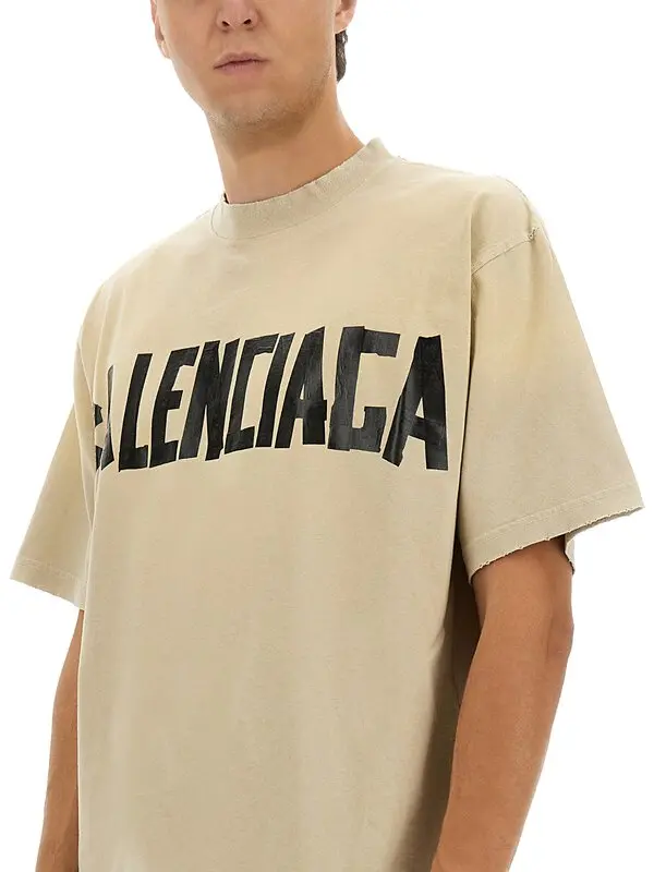 Balenciaga Tape Type T-Shirt - Beige - 40% Off | Editorialist