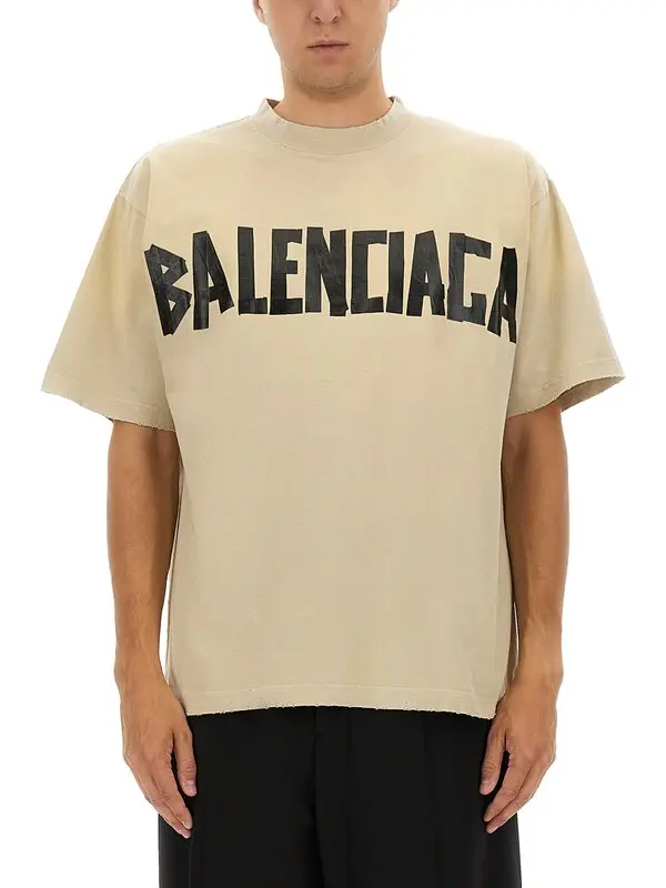 Balenciaga Tape Type T-Shirt - Beige - 40% Off | Editorialist