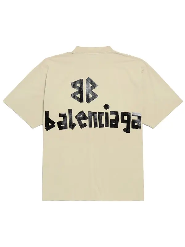 Balenciaga Tape Type T-Shirt - Beige - 40% Off | Editorialist